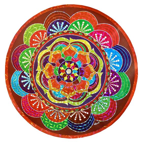 Colorful Sticker Rangoli Print on Glazed Paper - Dia - 19 inches