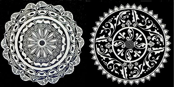Set of Two White Ritual Print on Transparent Sheet