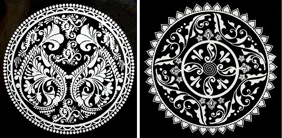 Two White Ritual Print On Transparent Sheet Dia 9 5 Inches Each two-white-ritual-print-on-transparent-sheet-dia-9-5-inches-each