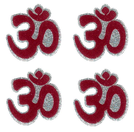 4 Pieces of Glitter Om Sticker