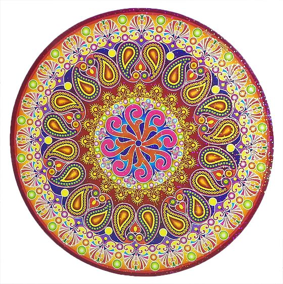Paisley Print on Glazed Paper Sticker