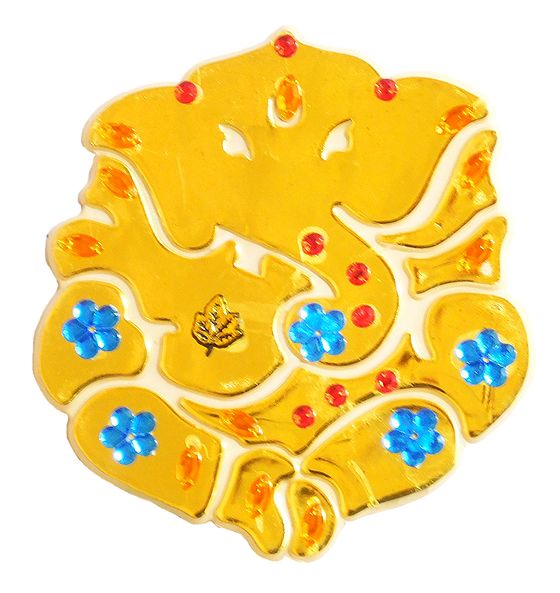 Golden Acrylic Sticker Ganesha