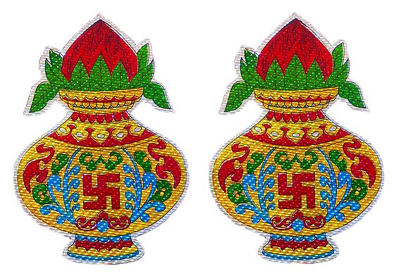 Kalash Sticker with Swastika Print