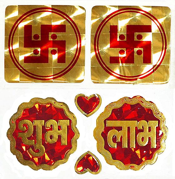 Swastik and Shubh Labh (Auspicious Hindu Symbols)