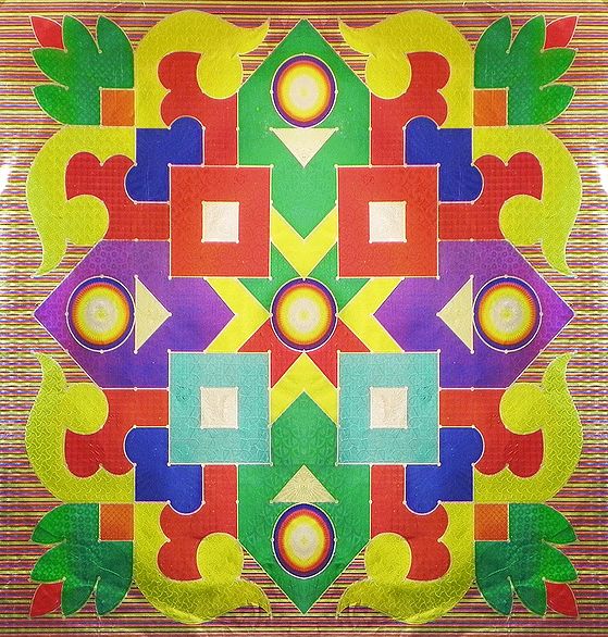 Sticker Rangoli Geometrical Print on Glazed Paper - 18 x 17 inches
