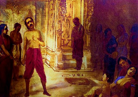 Mohini and Rugmangada - Ravi Varma Reprint on Paper