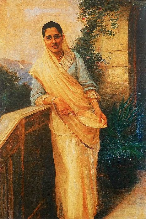 Parsi Lady - Ravi Varma Reprint