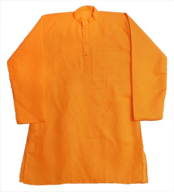 Full Sleeve Saffron Long Kurta for Priest