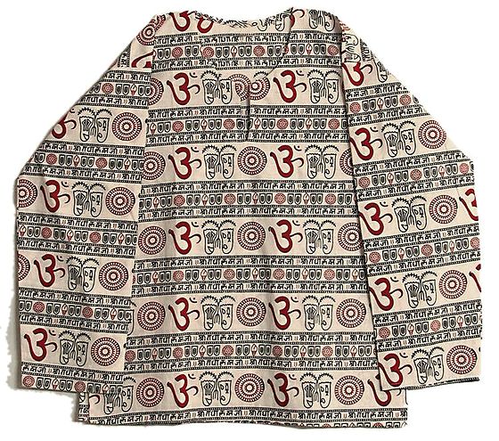Full Sleeve Short Kurta with Red Aum Print