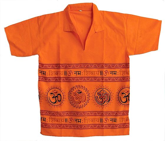 Full Sleeve Short Kurta with Om and Om Namah Shivai Print