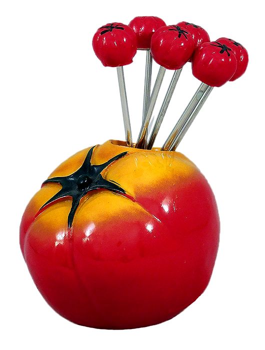 Tomato Stand with Six Forks - Resin Sculpture