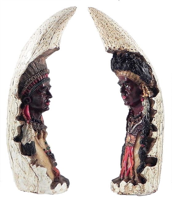 Red Indian Tribals - Resin Statues - 6.5 x 1.75 x 1.5 inches Each