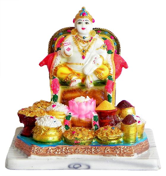 Kubera - God of Wealth - Resin statue - 7 x 7 x 5.5 inches