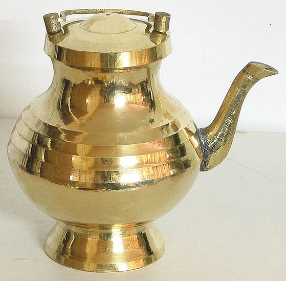 Brass Kamandalu with Lid for Holy Water