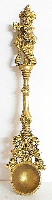 Ritual Spoon with Krishna on Handle