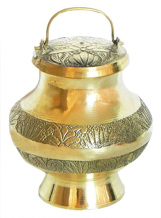 Kamandalu with Lid (Brass Container for Sacred Water)