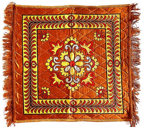 Dark Yellow Velvet Ritual Carpet Mat
