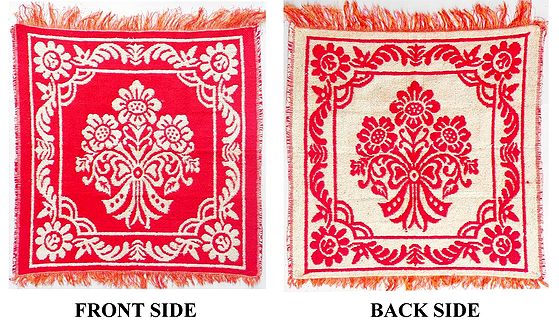 Red and White Reversible Puja Asana