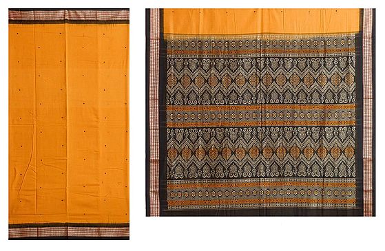 Shop Online Yellow Bomkai Cotton Saree