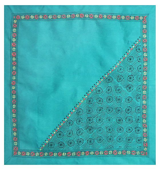 Kantha Stitch on Cotton Head Scarf