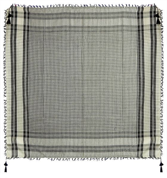 Muslim Woven Check Cotton Scarf