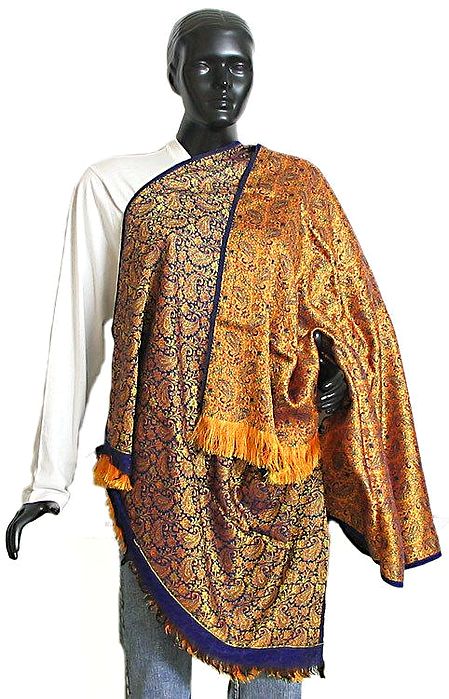 Jamavar Design Reversible Himroo Shawl