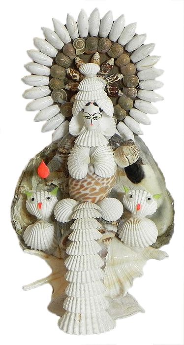 Goddess Lakshmi - Shell-Craft - 9 x 5 x 4 inches