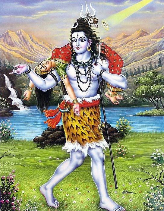 Shiva with Sati's Corpse on His Shoulders - Poster