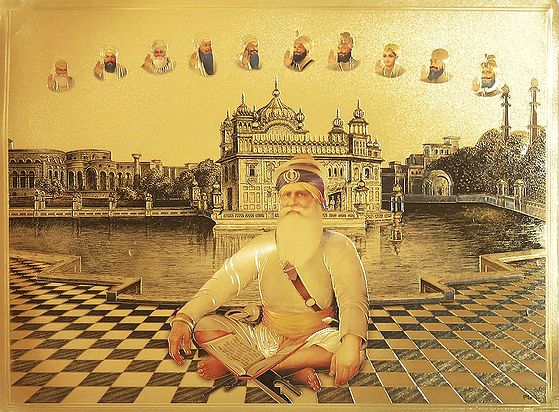 Baba Deep Singh Ji - Golden Metallic Poster