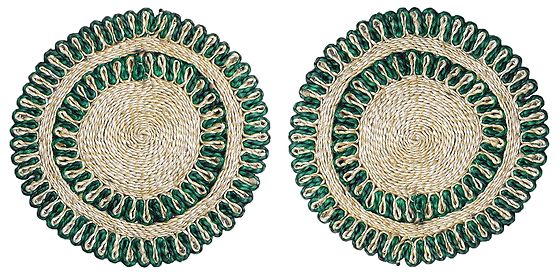 Two Hand Woven Jute Centre Table Mats - Dia - 12 inches