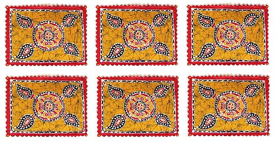 Six Cloth Batik Dining Table Mats