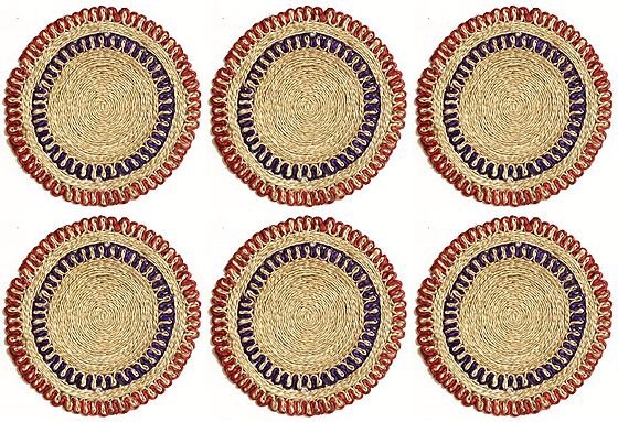 Six Hand Woven Dining Table Mats Six Hand Woven Dining Table Mats