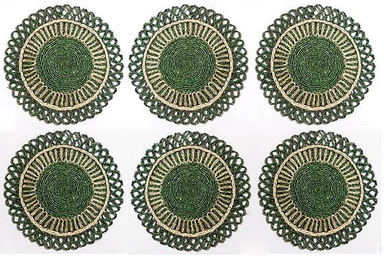 Six Hand Woven Dining Table Mats Six Hand Woven Dining Table Mats