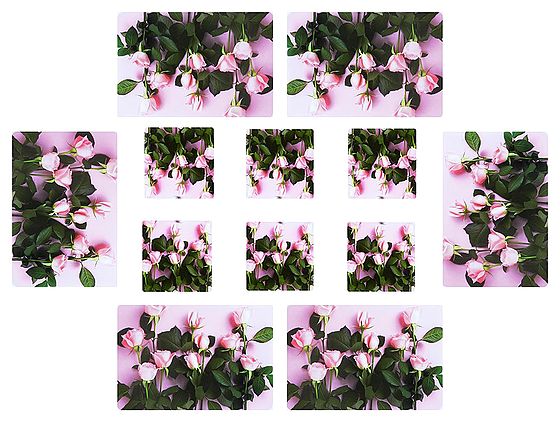Six Plastic Dining Table Mats and Coasters - 16.5 x 10.5 inches Six Plastic Dining Table Mats and Coasters - 16.5 x 10.5 inches