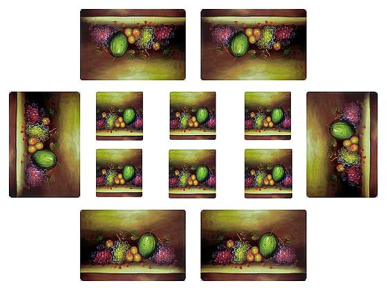 6 Plastic Dining Table Mats and Coasters