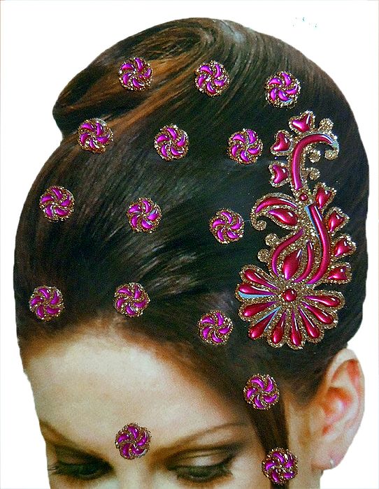 Stone Studded Stick-on Hair, Forhead and Ear Decoration