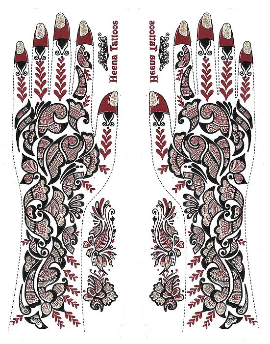 Pair of Golden Glitter Sticker Mehendi