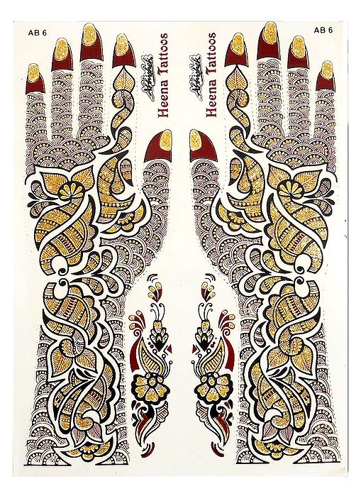 Pair of Silver Glitter Sticker Mehendi