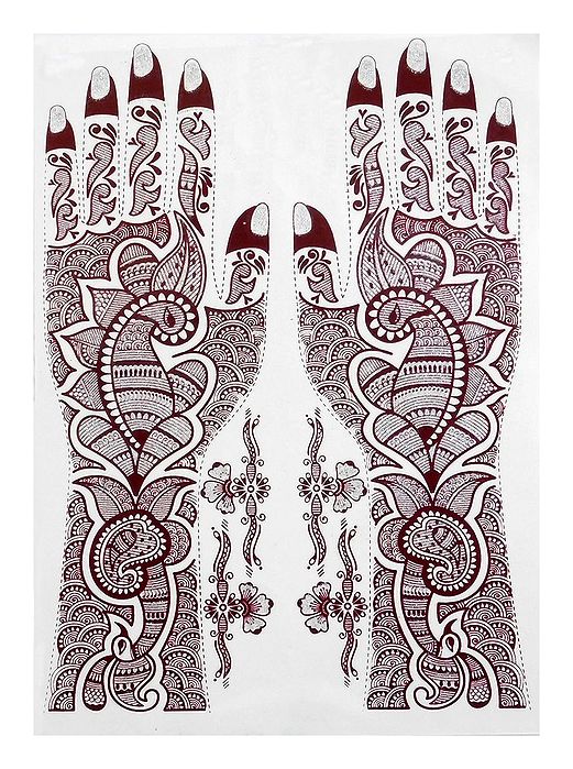 Pair of Silver Glitter Sticker Mehendi