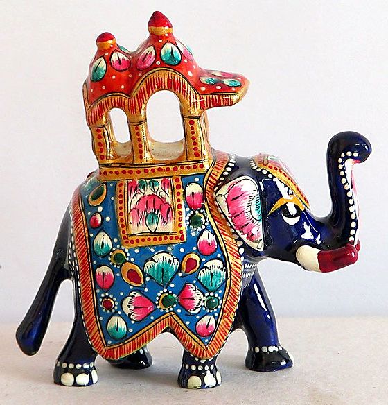 Colorful Elephant with Howdah