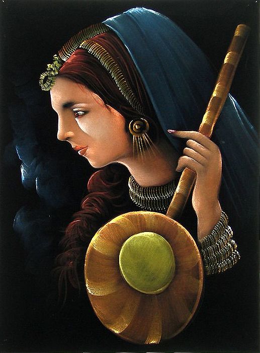 Meerabai - Painting on Velvet - 28 x 20 inches