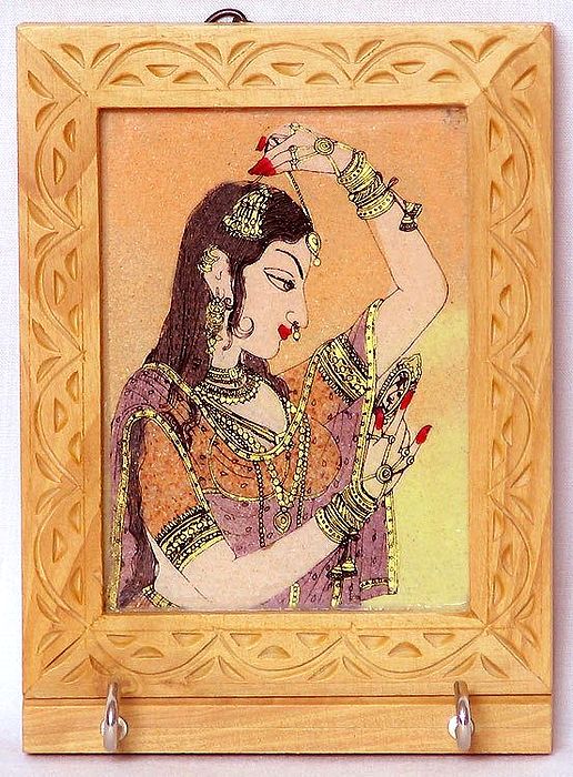 Rajput Queen Decorating Herself - Key Rack