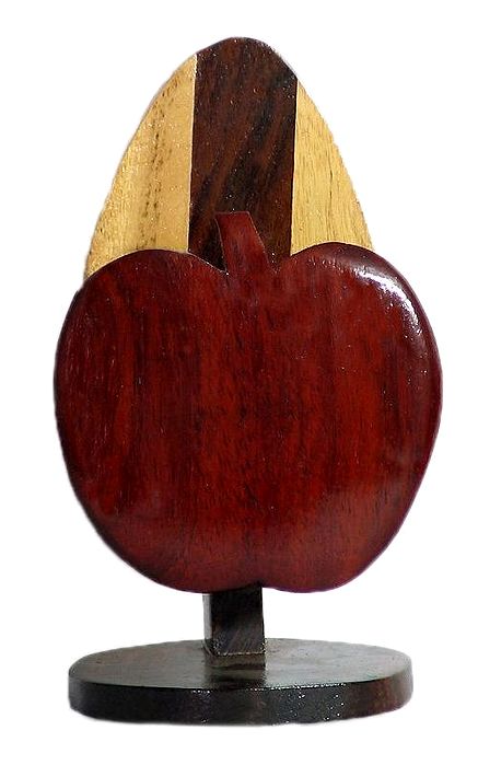 Apple Shaped Wooden Pen Holder
