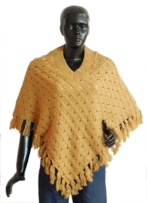 Beige Woolen Poncho