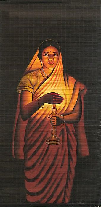 Lady with Lamp - (Wall Hanging)