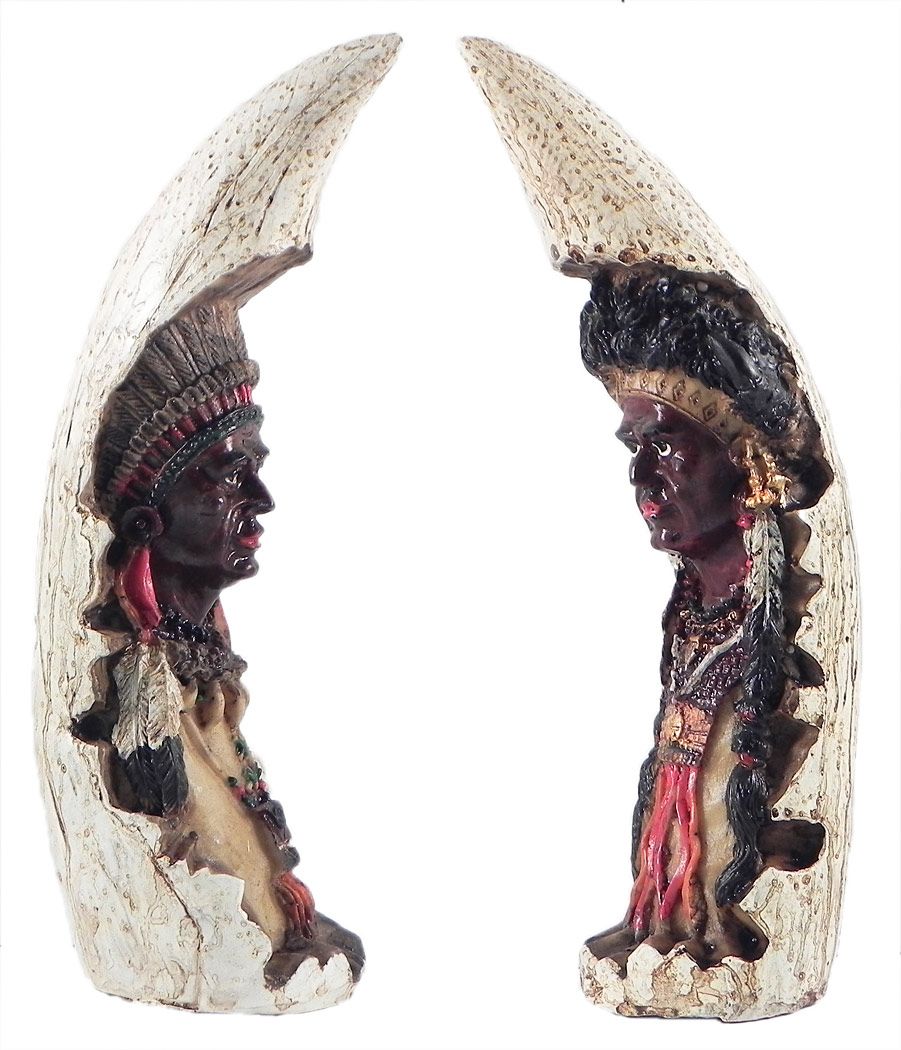 Red Indian Tribals - Resin Statues - 6.5 x 1.75 x 1.5 inches Each