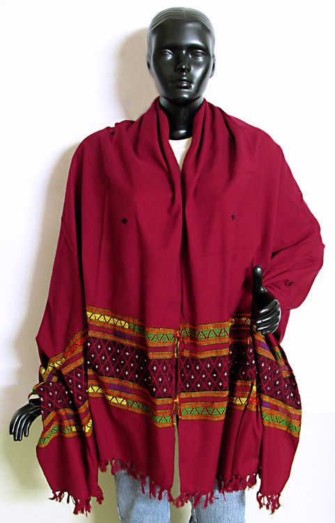 Red Manipuri Shawl