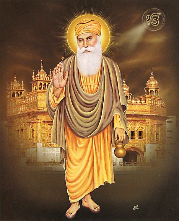 Guru Nanak in Front of Golden Temple